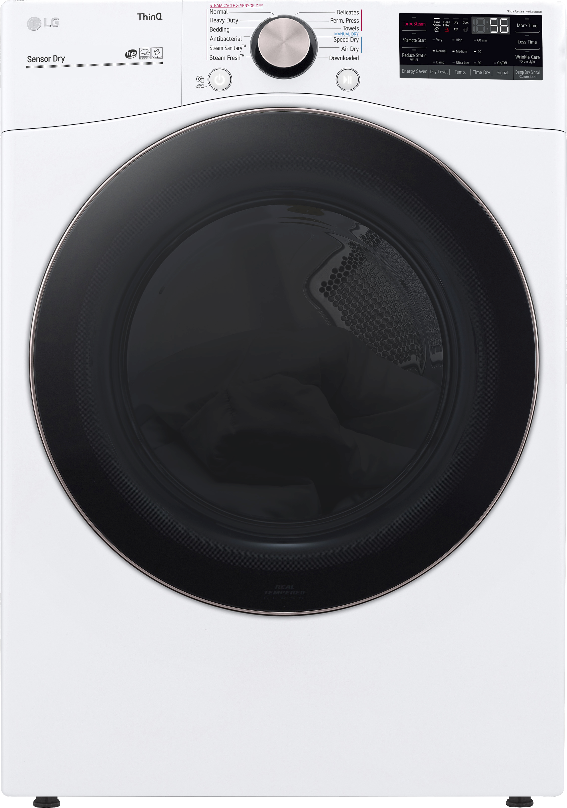 LG 7.4 Cu. Ft. Smart Electric Dryer, TurboSteam, Sensor Dry – DLEX4000W