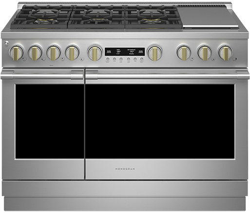 Monogram 48" Dual-Fuel Range, 6 Burners, Hot Air Fry – ZDP486NDTSS