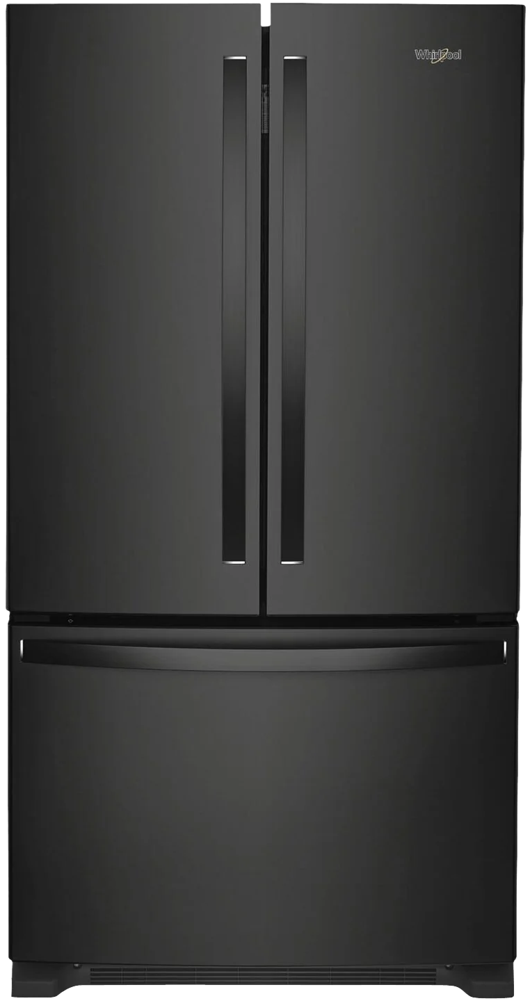 Whirlpool 36" French Door Fridge, 4 Shelves, Icemaker – WRFF3036RB
