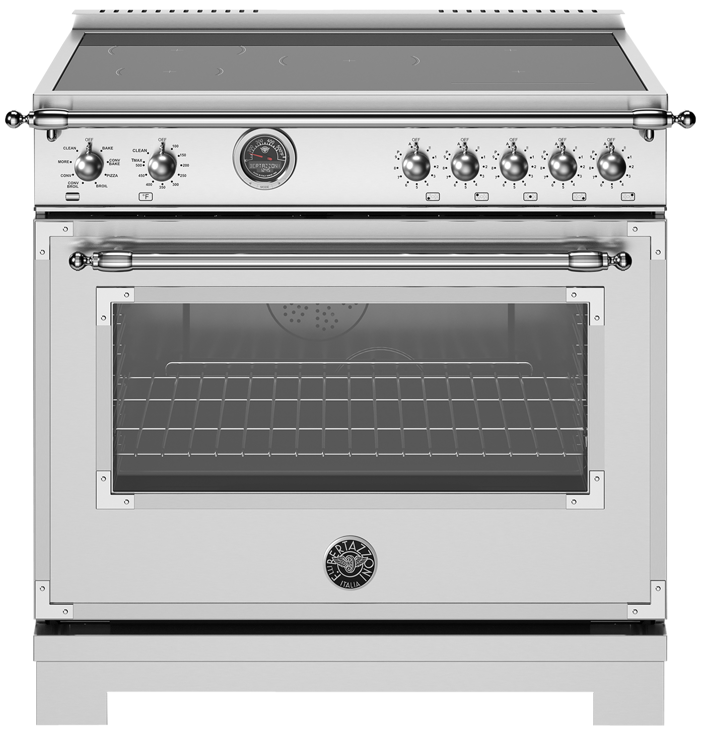 BERTAZZONI 36" Induction Range, 5 Zones, Cast Iron Griddle – HER365ICFEPXT