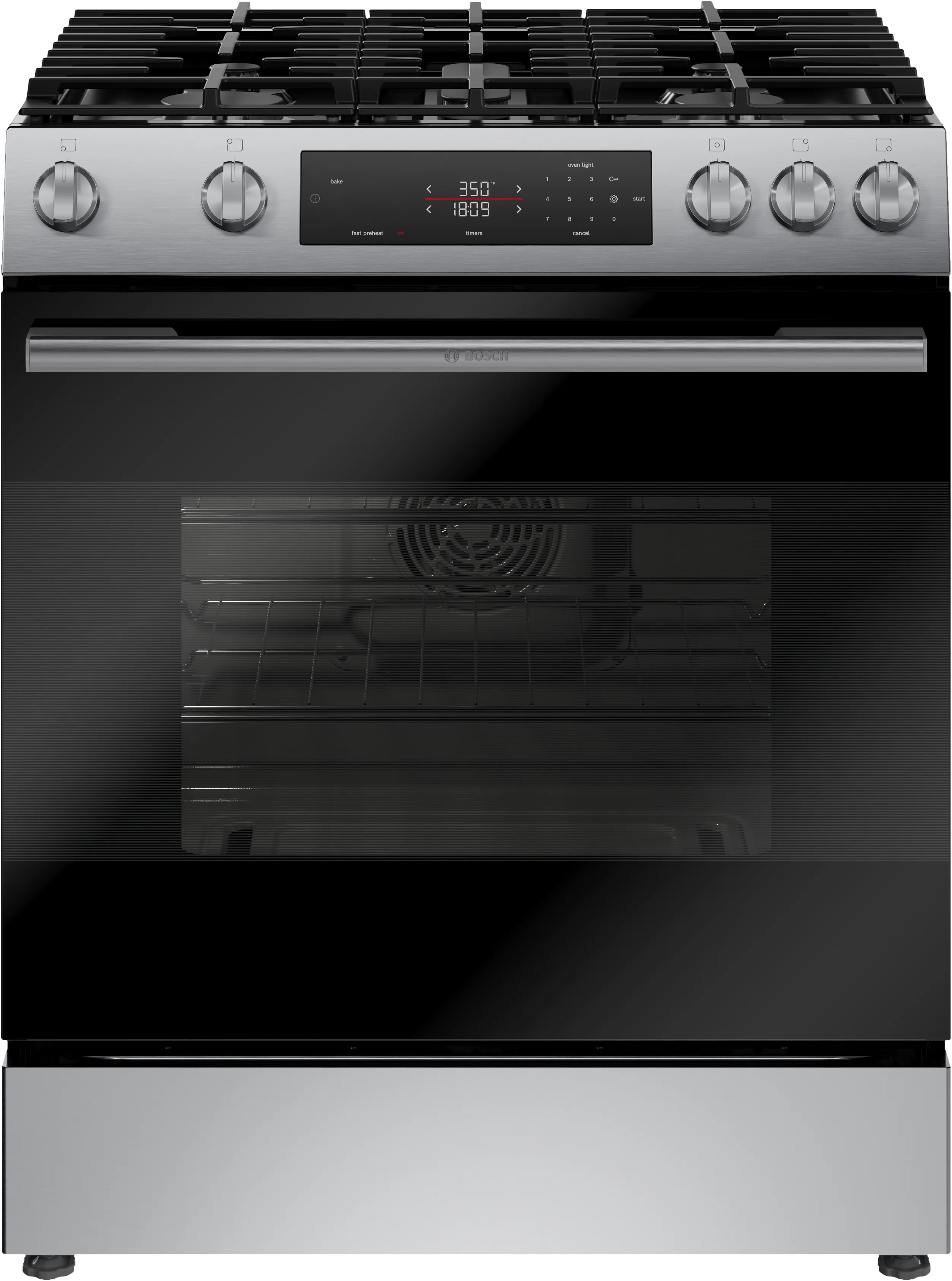 Bosch 30 Inch Slide-In Gas Range with 5 Sealed Burners, 5.8 cu. ft ...