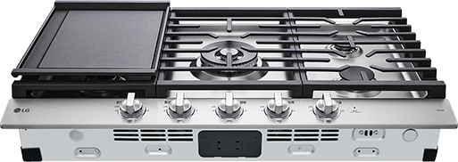 LG 36" Smart Gas Stove, LED Knobs, Cast-Iron Griddle – CBGJ3627S