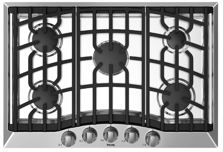 VIKING 36" Gas Cooktop, 5 Burners, Cast-Iron Grates – RVGC33615BSS