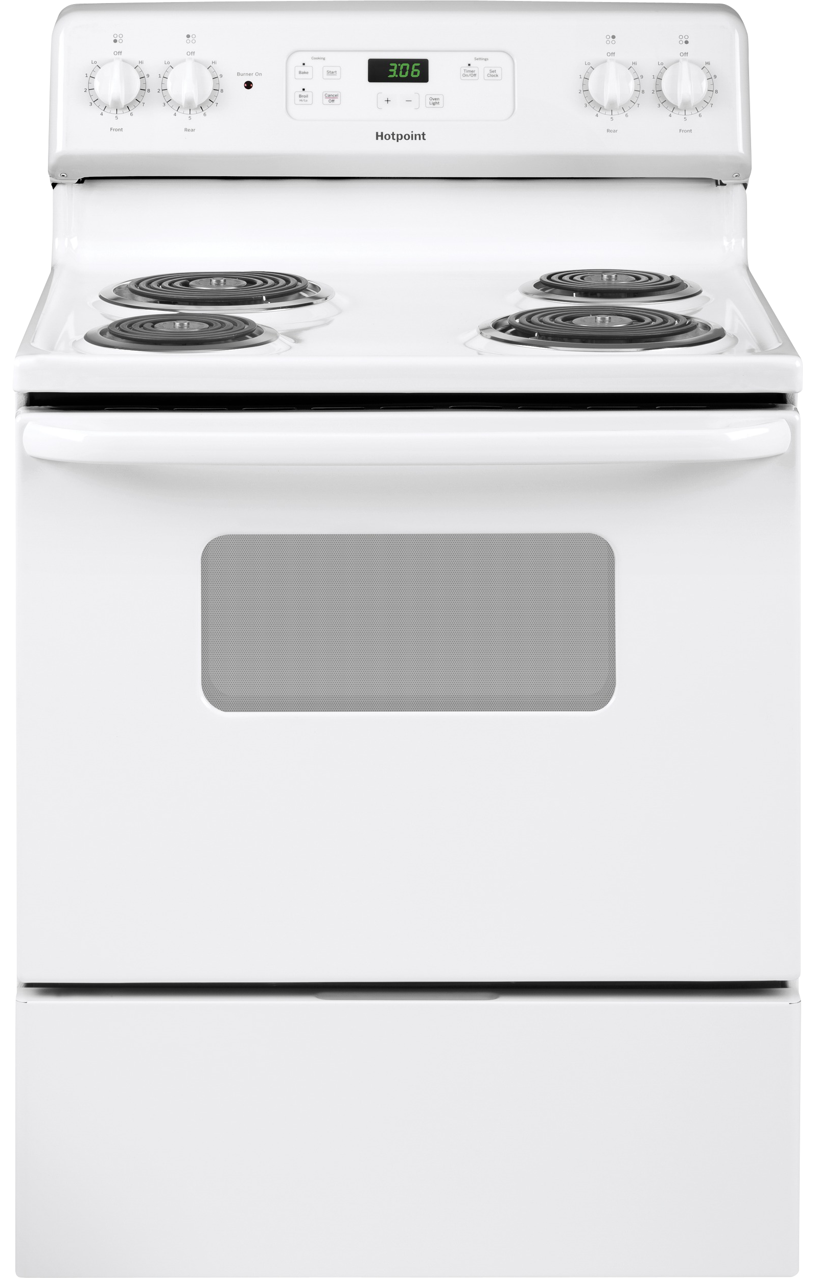 Hotpoint 30" Electric Range, 5.0 Cu. Ft. Oven, Sensi-Temp – RBS360DMWW